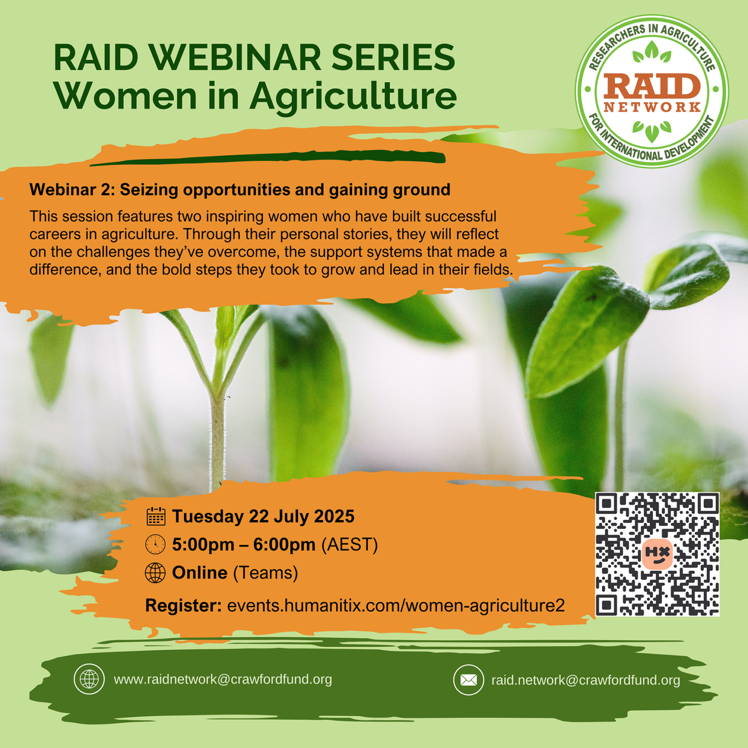 RAID Webinar Series 2: Women in Agriculture – Seizing opportunities and ...